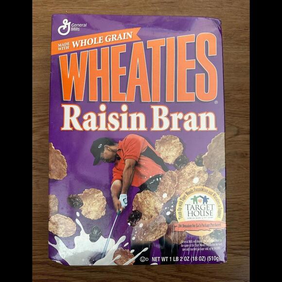 Other | Wheaties Raisin Bran Cereal Box Pga Tiger Woods 200 Unopened ...